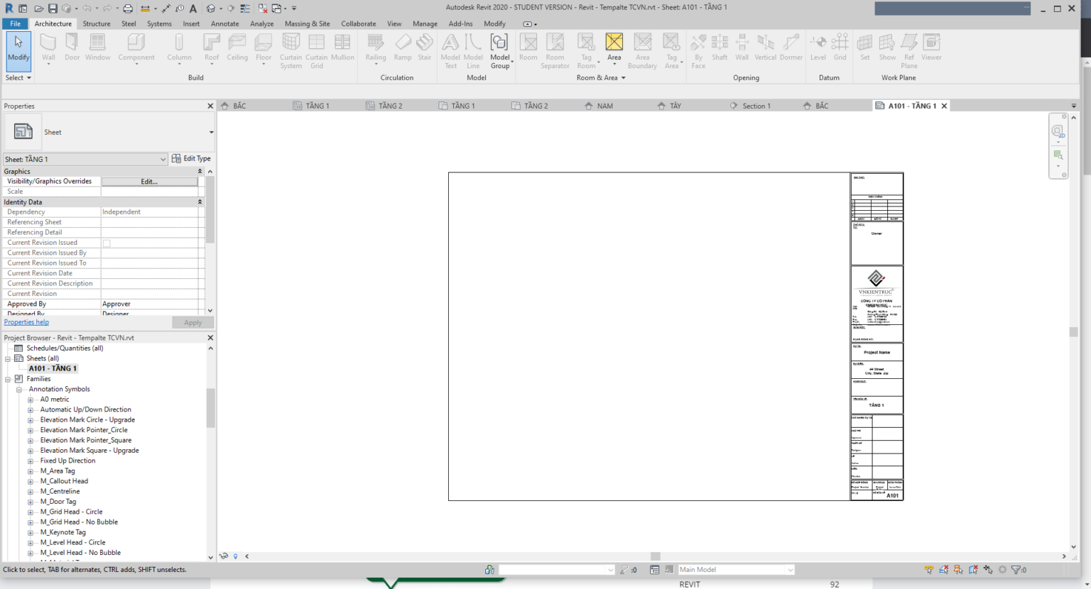 Template revit theo tcvn đầy đủ và chính xác nhất | Tonghopxaydung